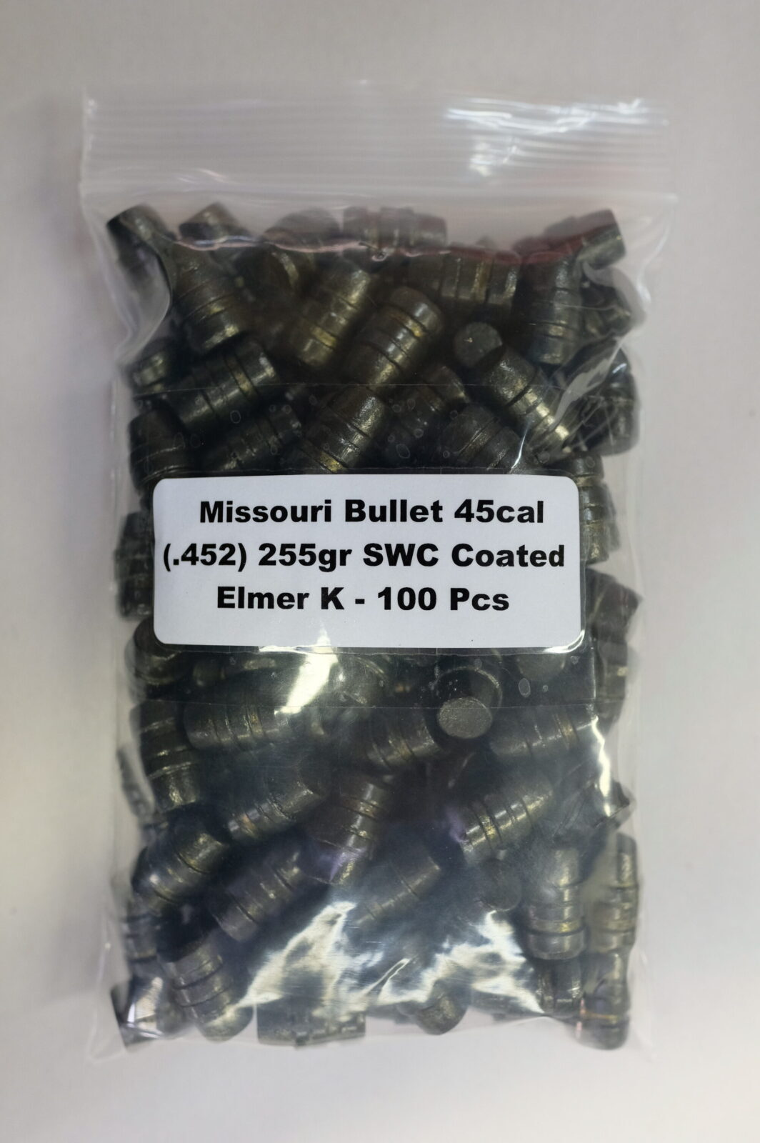 MISSOURI BULLET COMPANY CAST 45c (.452) 255gr LSWC ELMER K COATED 100 ...