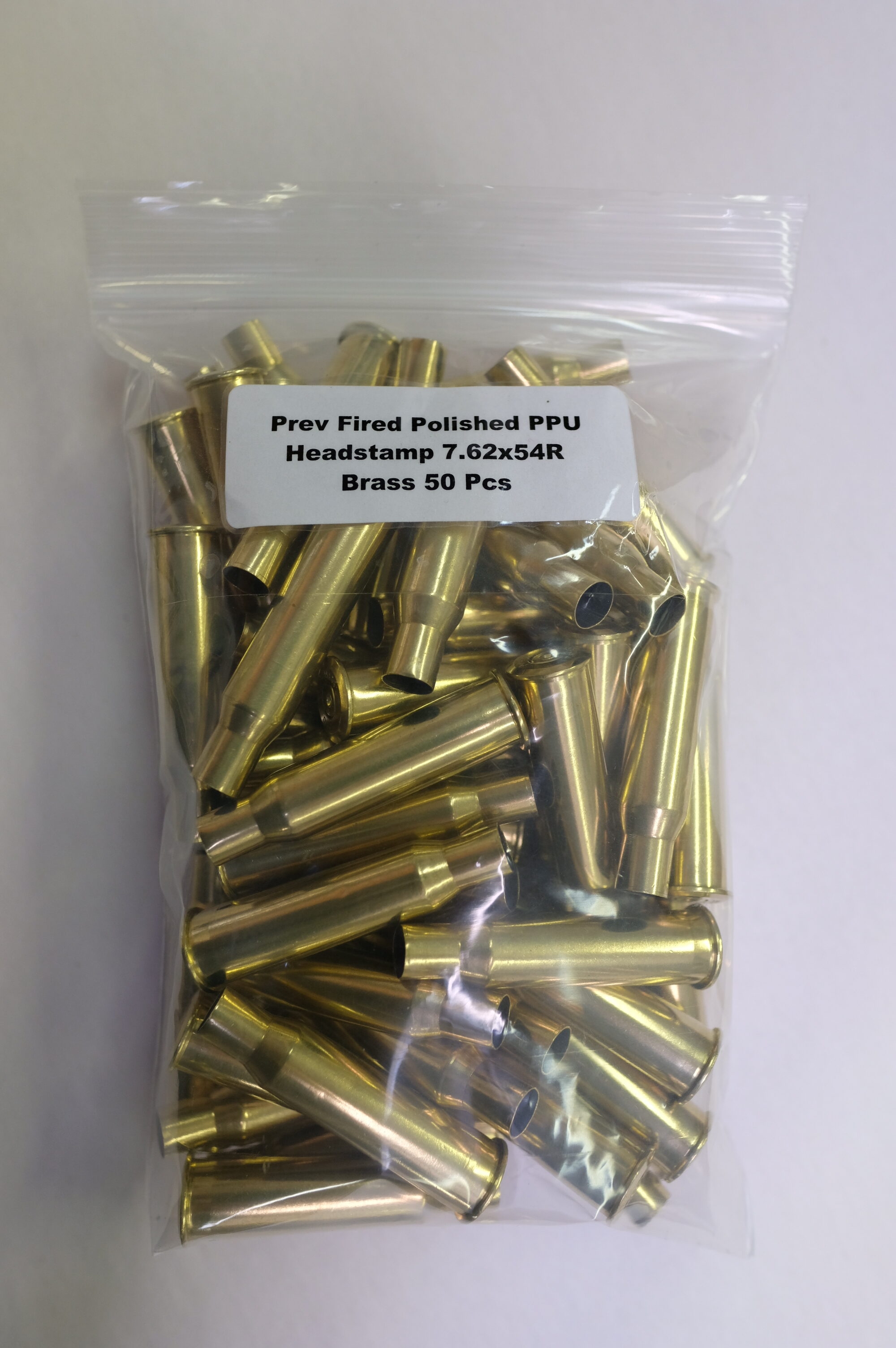 Previously Fired PRVI (PPU) Headstamp Polished 7.62x54R Brass Cases 50 ...